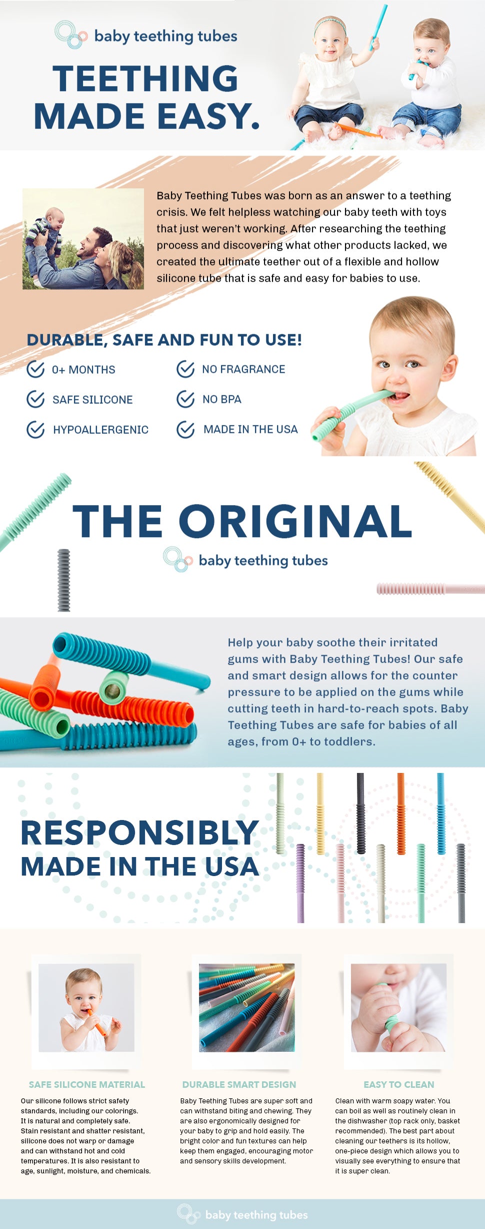 Baby Teething Tubes® - Teal